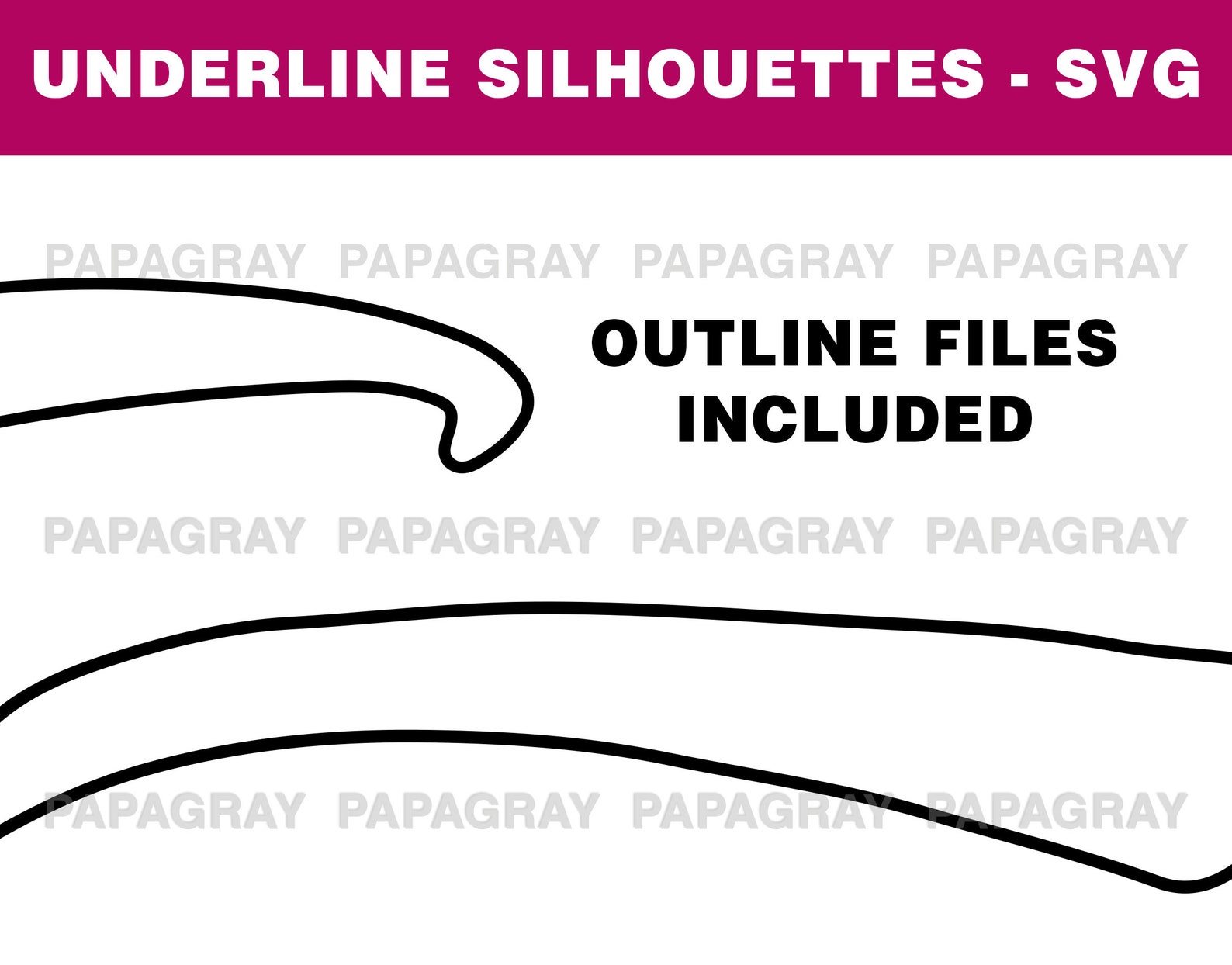 Underline SVG Pack 12 Designs Digital Download College - Etsy