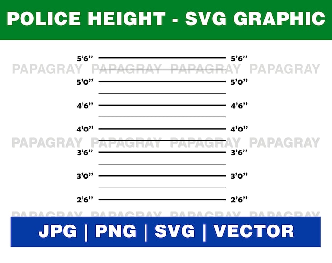 Police Lineup SVG Graphic: Height Chart Vector (digital Download) - Etsy