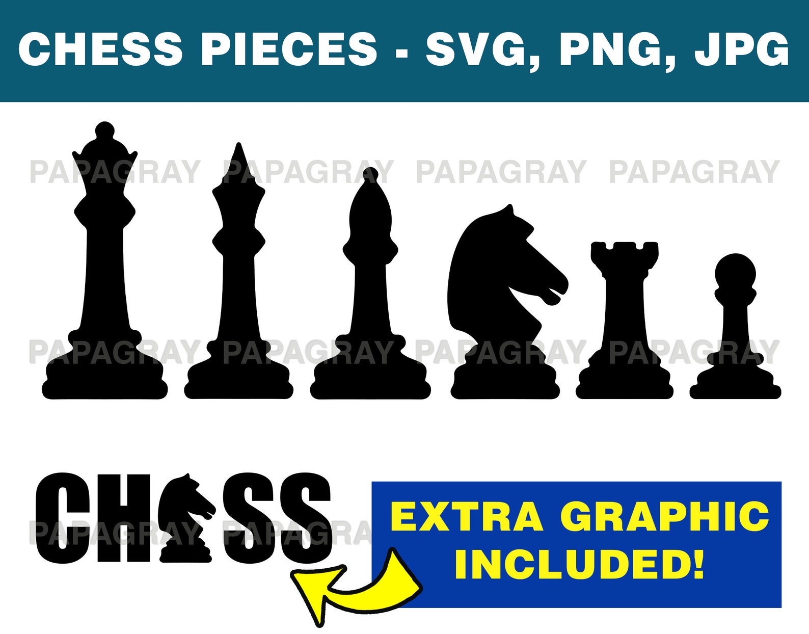 Chess Pieces SVG Pack Digital Download Chess Pieces PNG | Etsy Canada