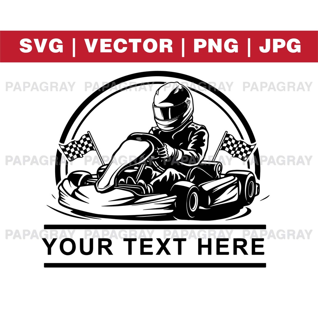 Kart Racing Split Name Monogram SVG Vector Digital Download Indoor ...