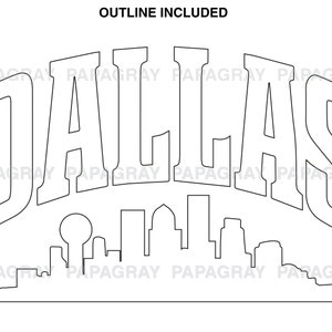 Dallas Skyline SVG Vector Graphic Bundle – Texas Cityscape (digital ...
