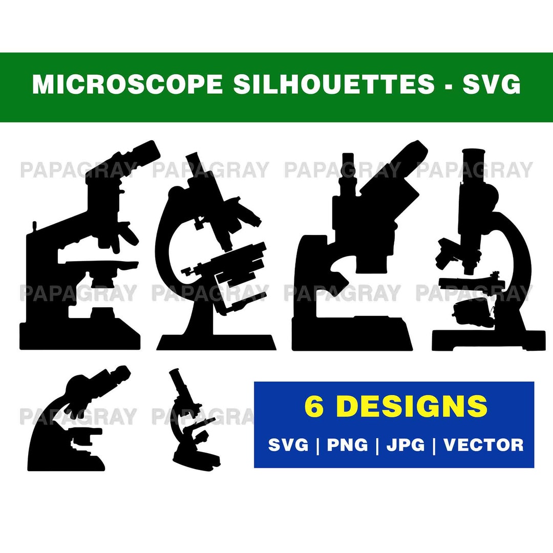 Microscope Silhouette Pack - 6 Designs | Digital Download | Microscope ...