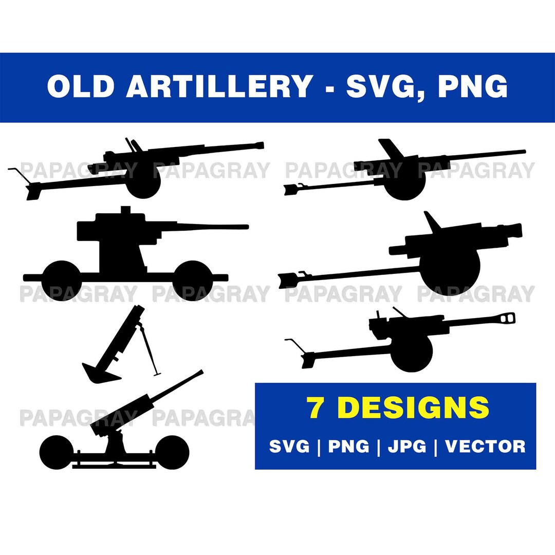 Old Artillery Silhouette SVG Pack - 7 Designs | Digital Download ...