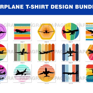 Airplane T-shirt Design Pack - 40 Designs | Digital Download | Airplane ...