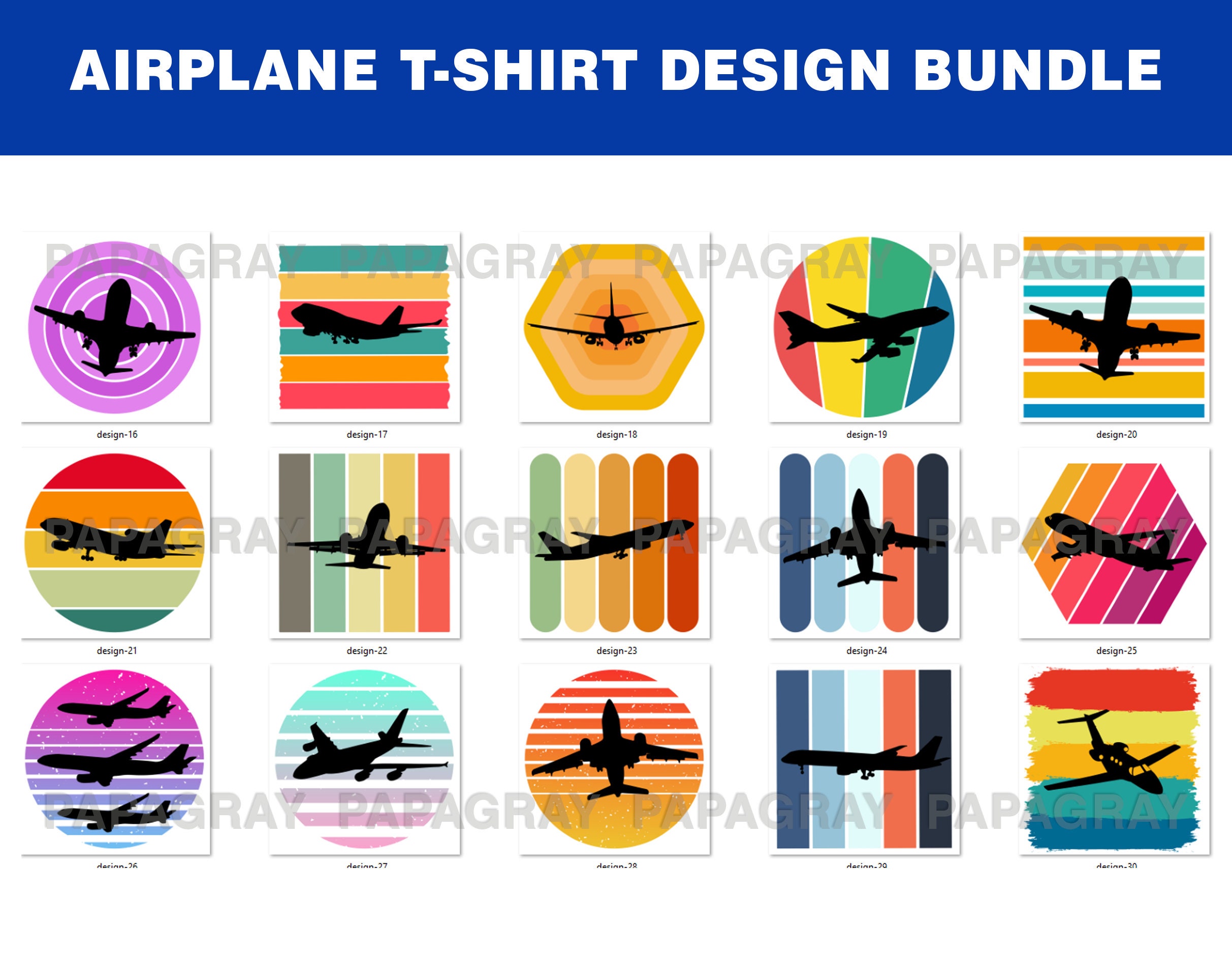Airplane T-shirt Design Pack 40 Designs Digital Download - Etsy