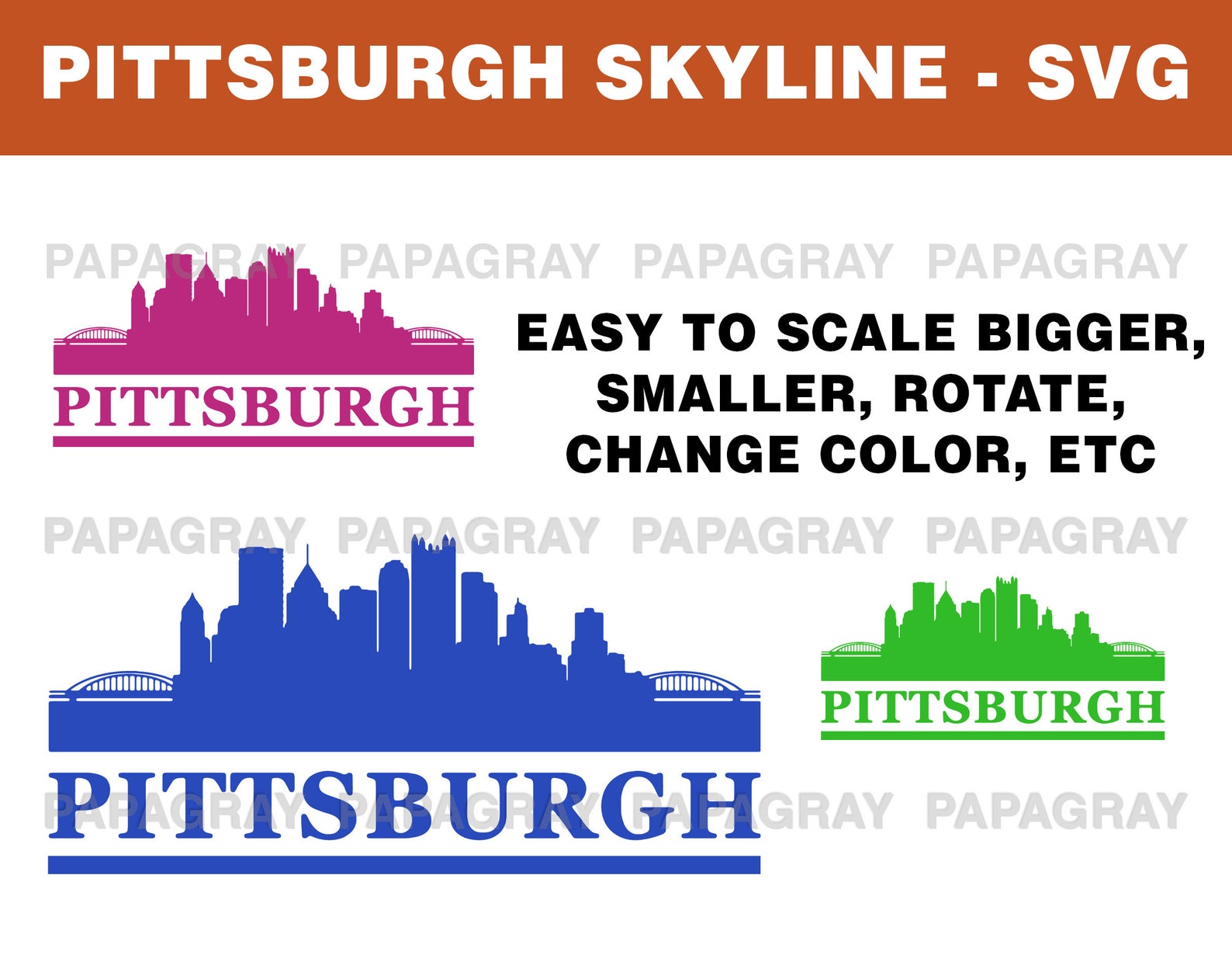 Pittsburgh Skyline SVG | Digital Download | Pittsburgh SVG, Pittsburgh ...