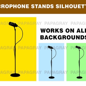 Microphone Stand Silhouette SVG Pack - 10 Designs | Digital Download ...