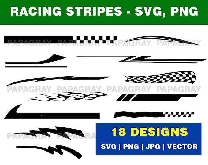 Car Racing Stripes Decal Pack – 18 Designs (digital Download) - Etsy