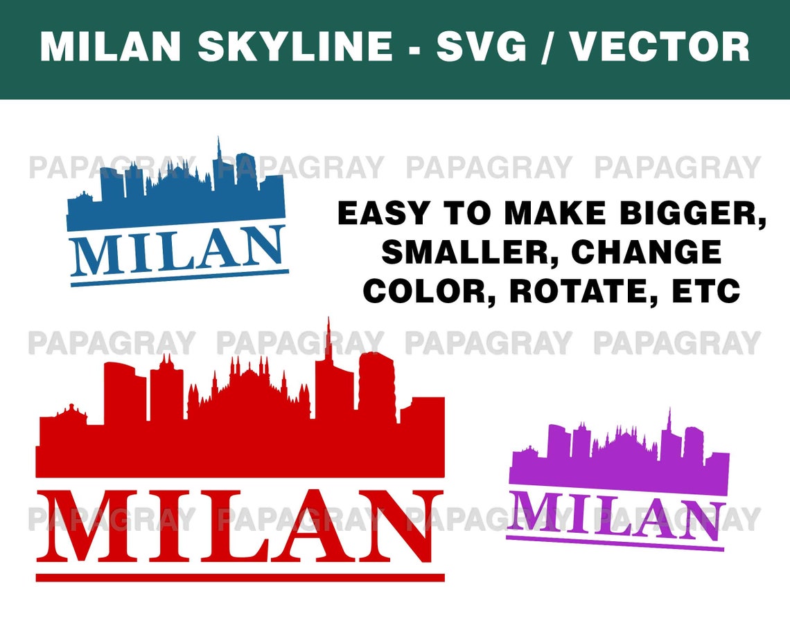 Milan Skyline SVG Digital Download Milan SVG Milan Italy | Etsy