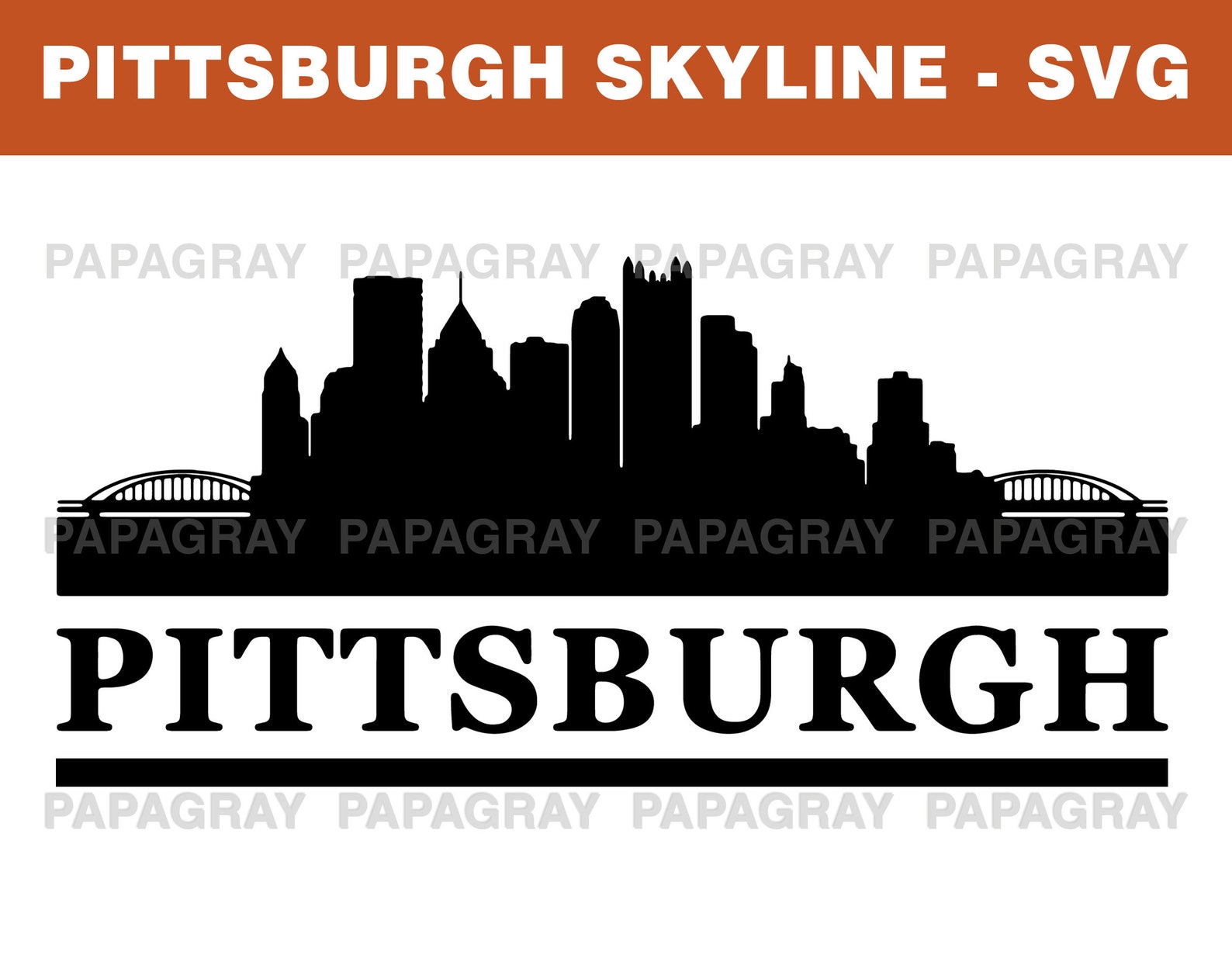 Pittsburgh Skyline SVG Digital Download Pittsburgh SVG - Etsy