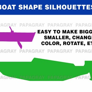 Boat Shapes SVG Silhouette Pack - 14 Designs | Digital Download | Boat ...