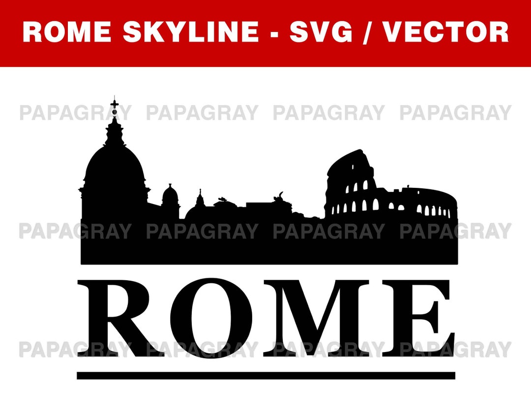 Rome Skyline SVG Digital Download Rome SVG Rome Italy PNG - Etsy