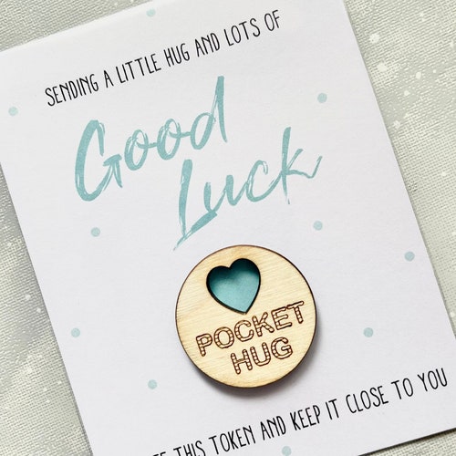 Sending You Good Luck Pocket Hug Hug Token Good Luck Gift - Etsy