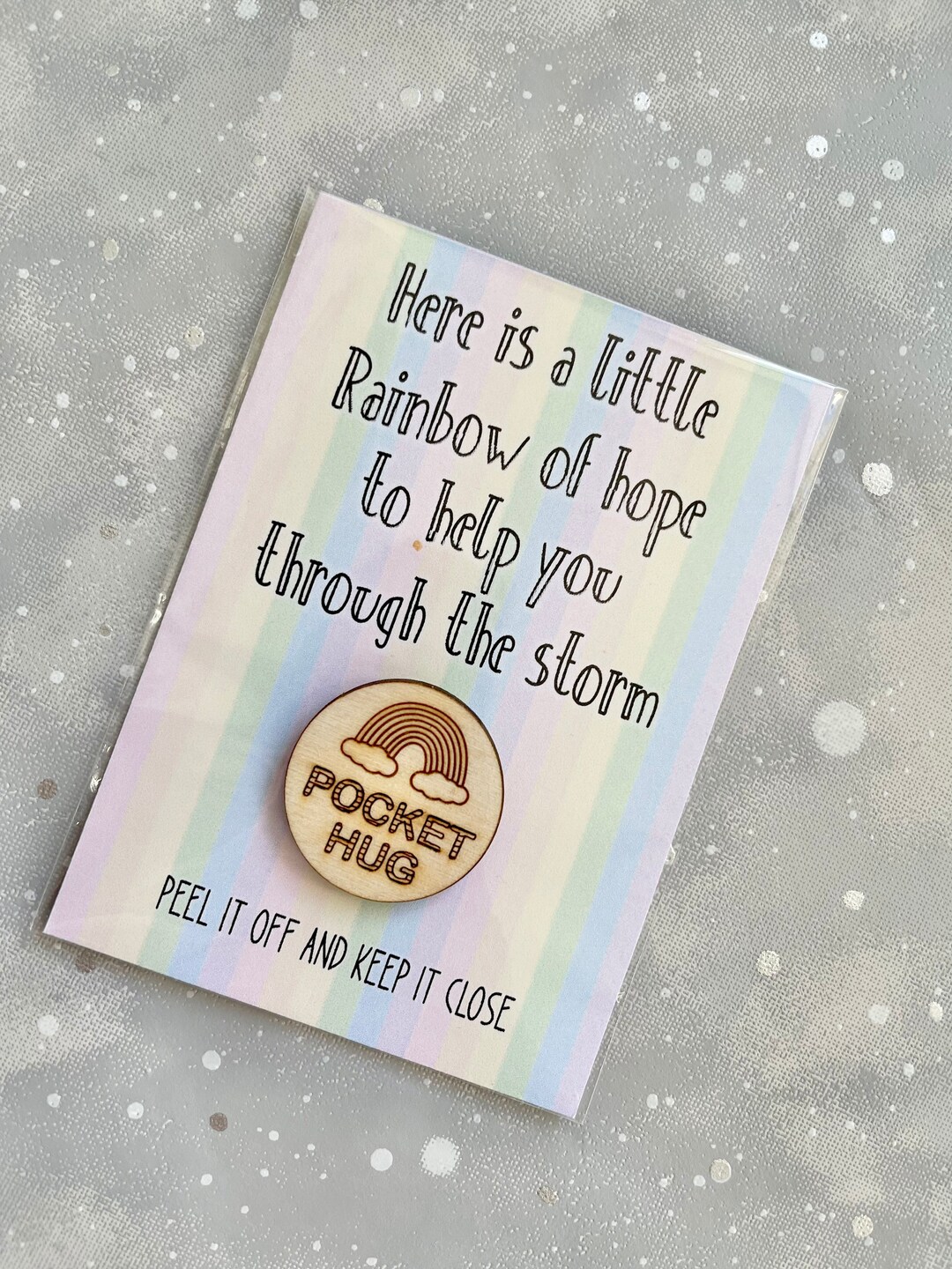 A Rainbow of Hope Pocket Hug, Thinking of You, Positivity Gift, Send a ...
