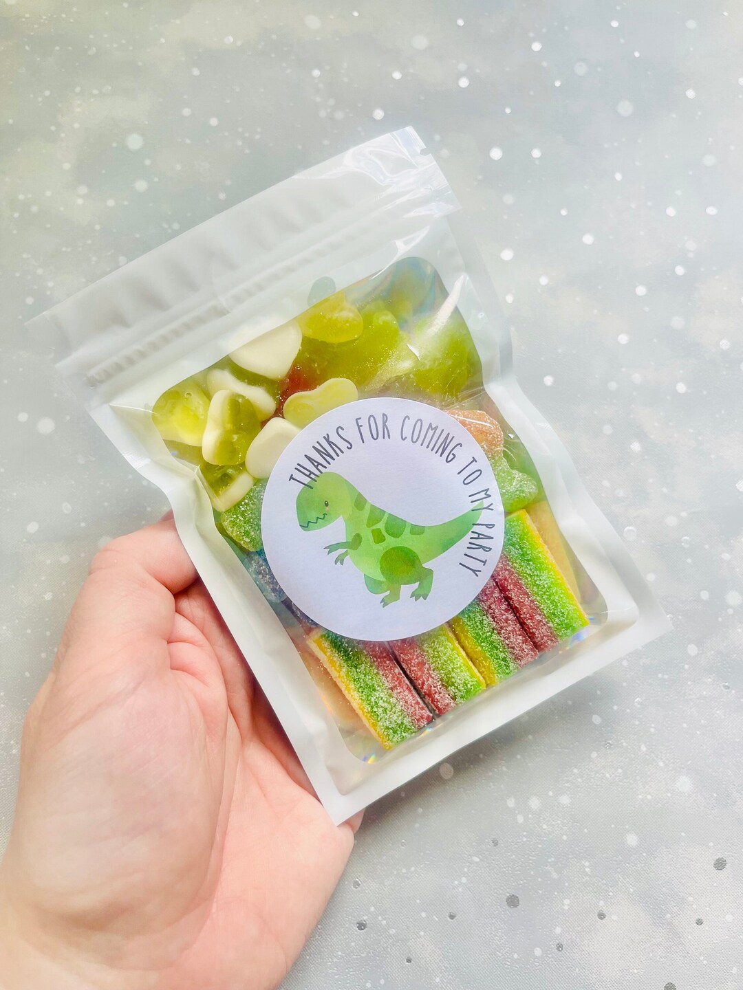 Dinosaur Thanks for Coming to My Party Sweets Dinosaur Party Bags ...