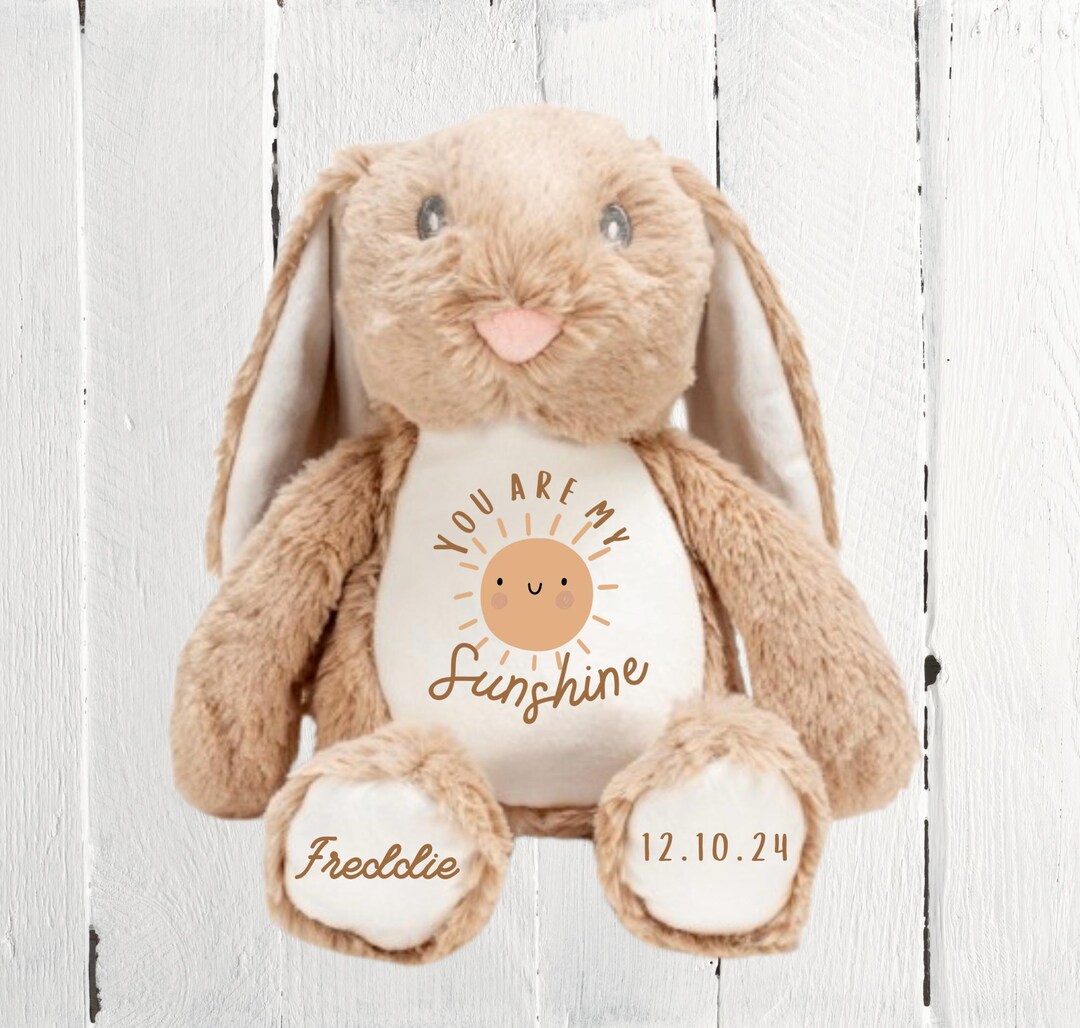 Personalised You Are My Sunshine Plush Bunny, Personslised Baby Bunny ...
