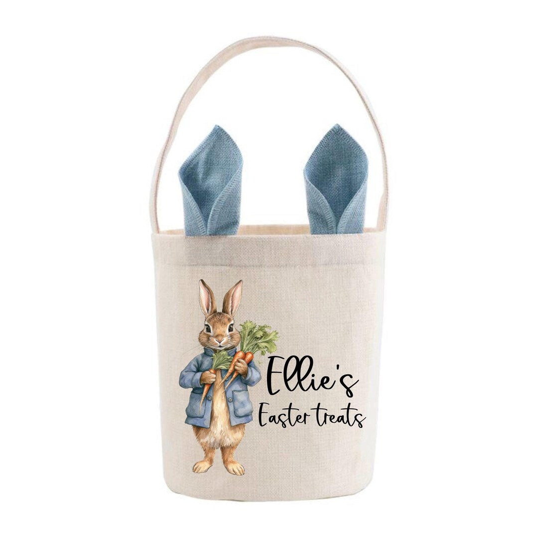 Personalised Peter Rabbit Easter Basket, Personalised Easter Hunt Bag ...