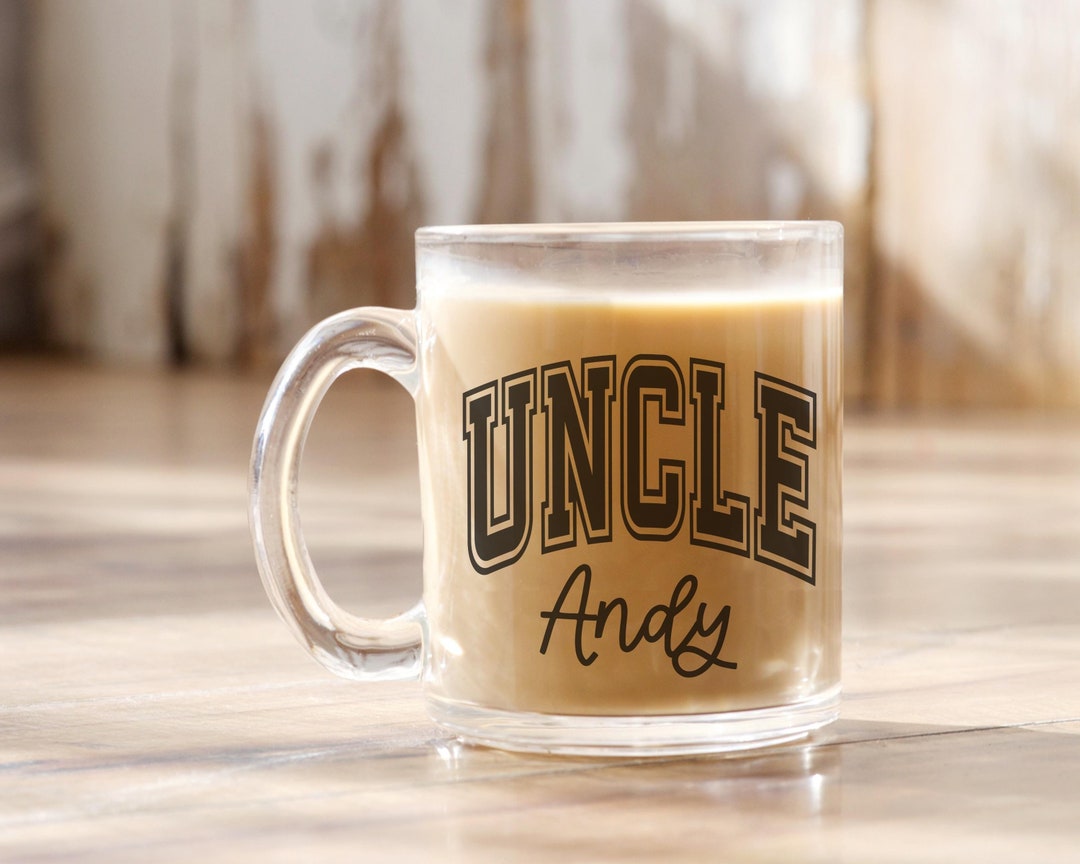 Personalised Uncle Glass Mug, Special Uncle Mug, Glass Mug for Uncle ...
