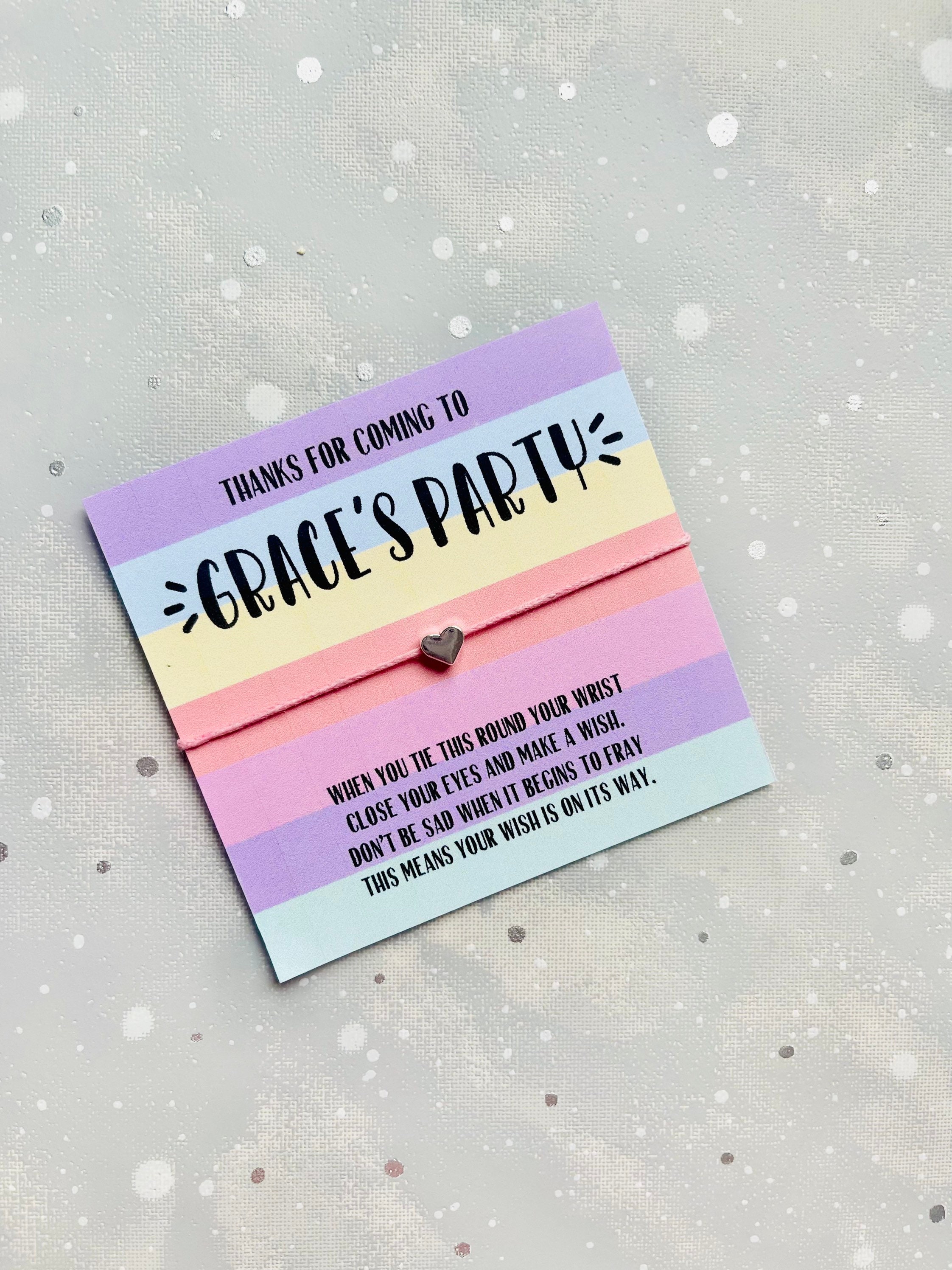 Personalised Rainbow Wish Bracelets Girls Birthday Party Bag - Etsy UK