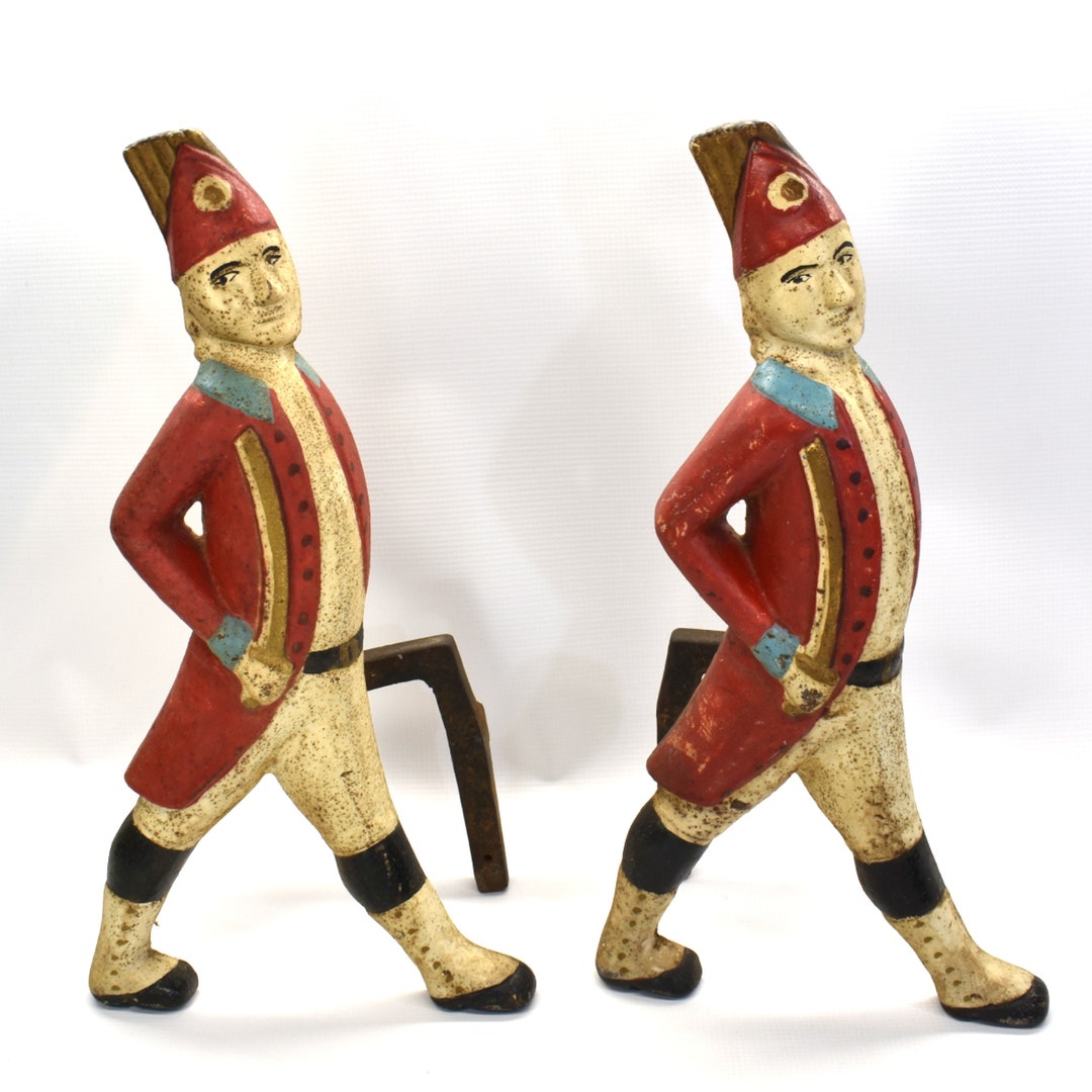 Antique Hessian Soldiers Andirons Cast Iron - Etsy