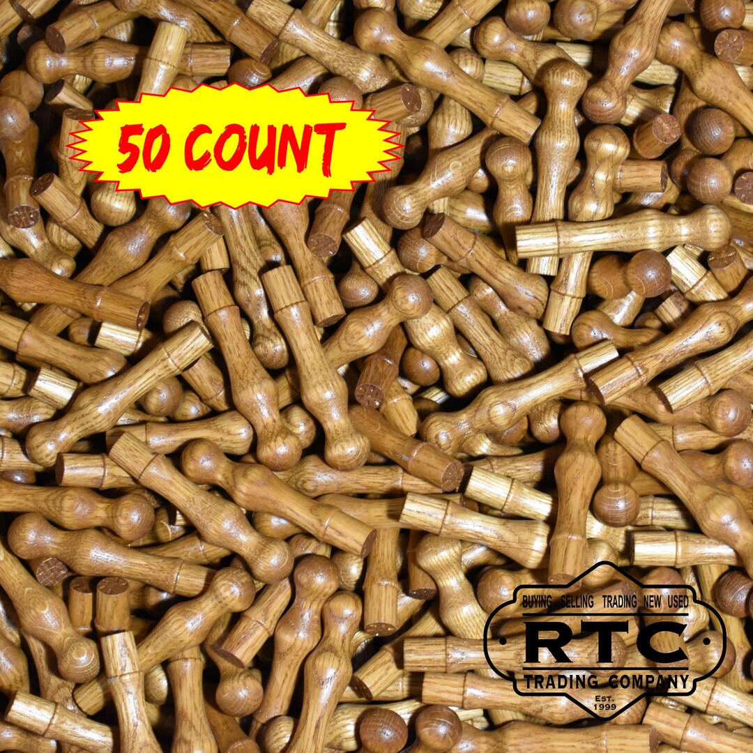 50 Count Oak Coffee Mug Pegs Finished 3 3/8" X 1/2" Wood Working Craft ...