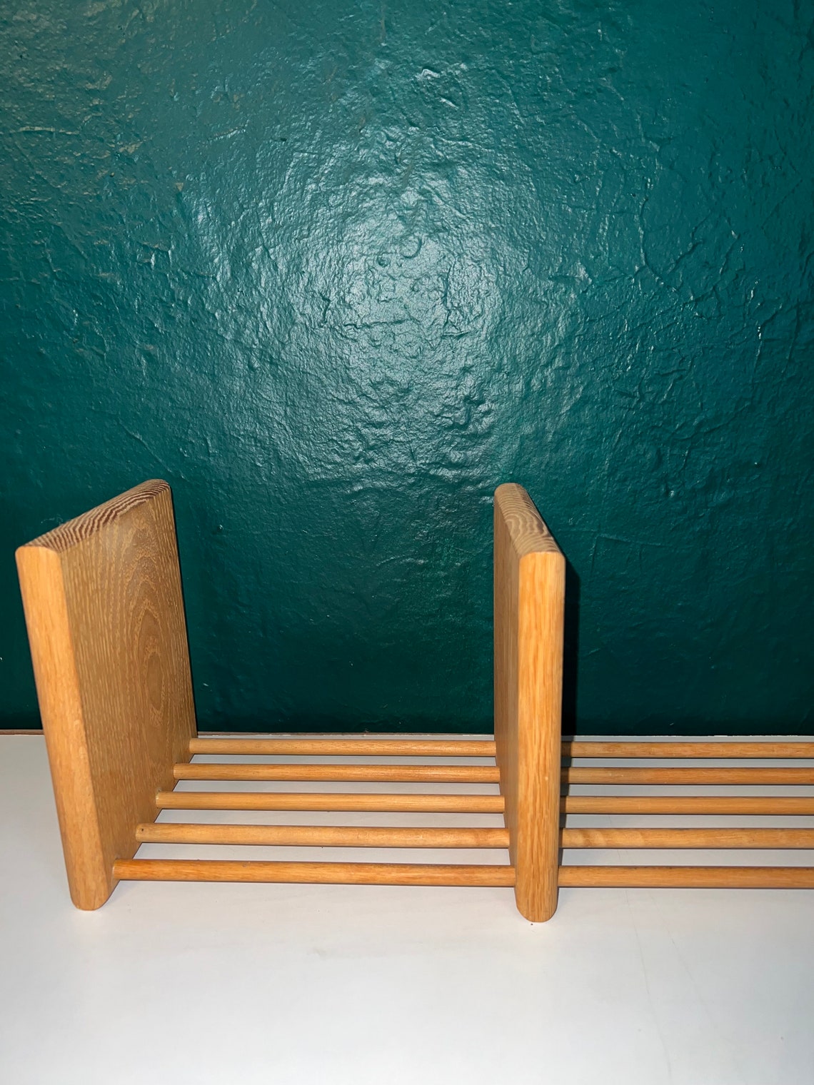 Vintage Desktop Bookshelf Adjustable Wood Tabletop Sliding Book Rack ...