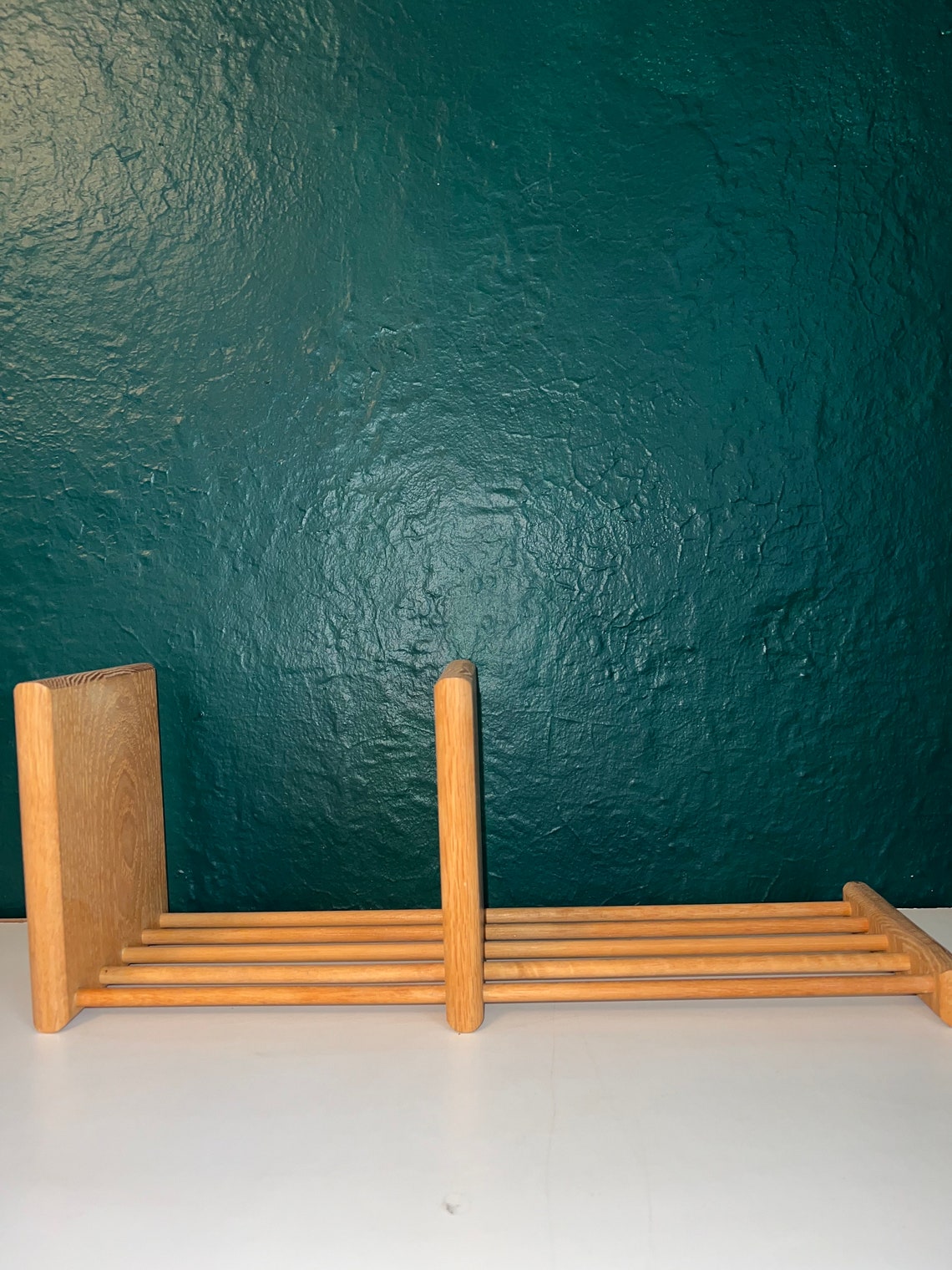 Vintage Desktop Bookshelf Adjustable Wood Tabletop Sliding Book Rack ...