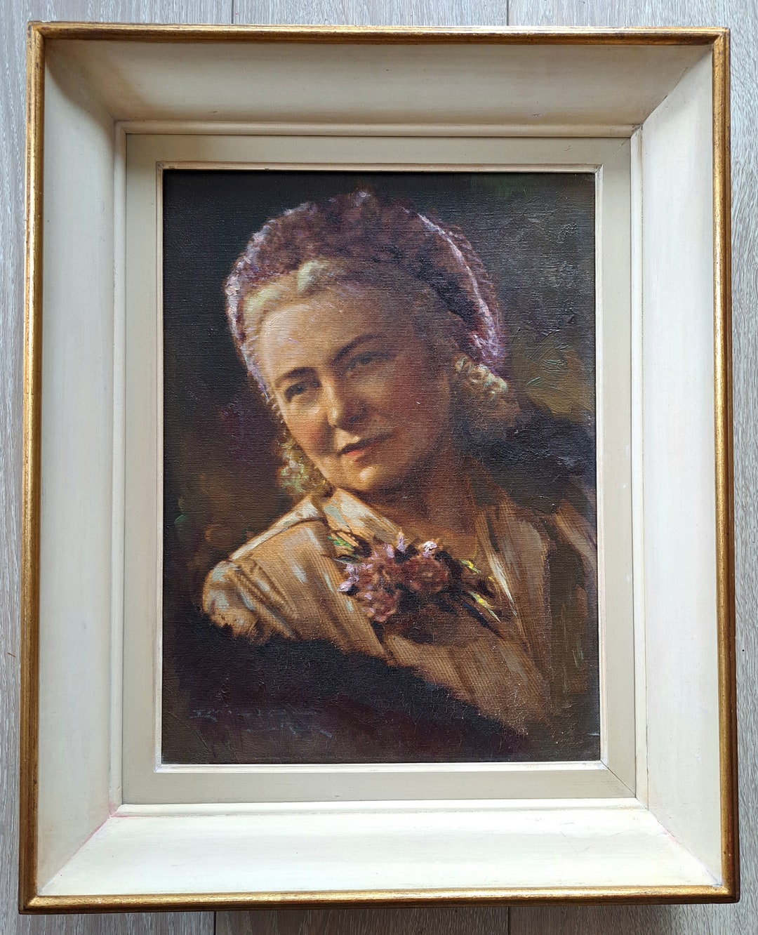 1930s a Wonderful Portrait Oil Painting on Canvas of an Elderly ...