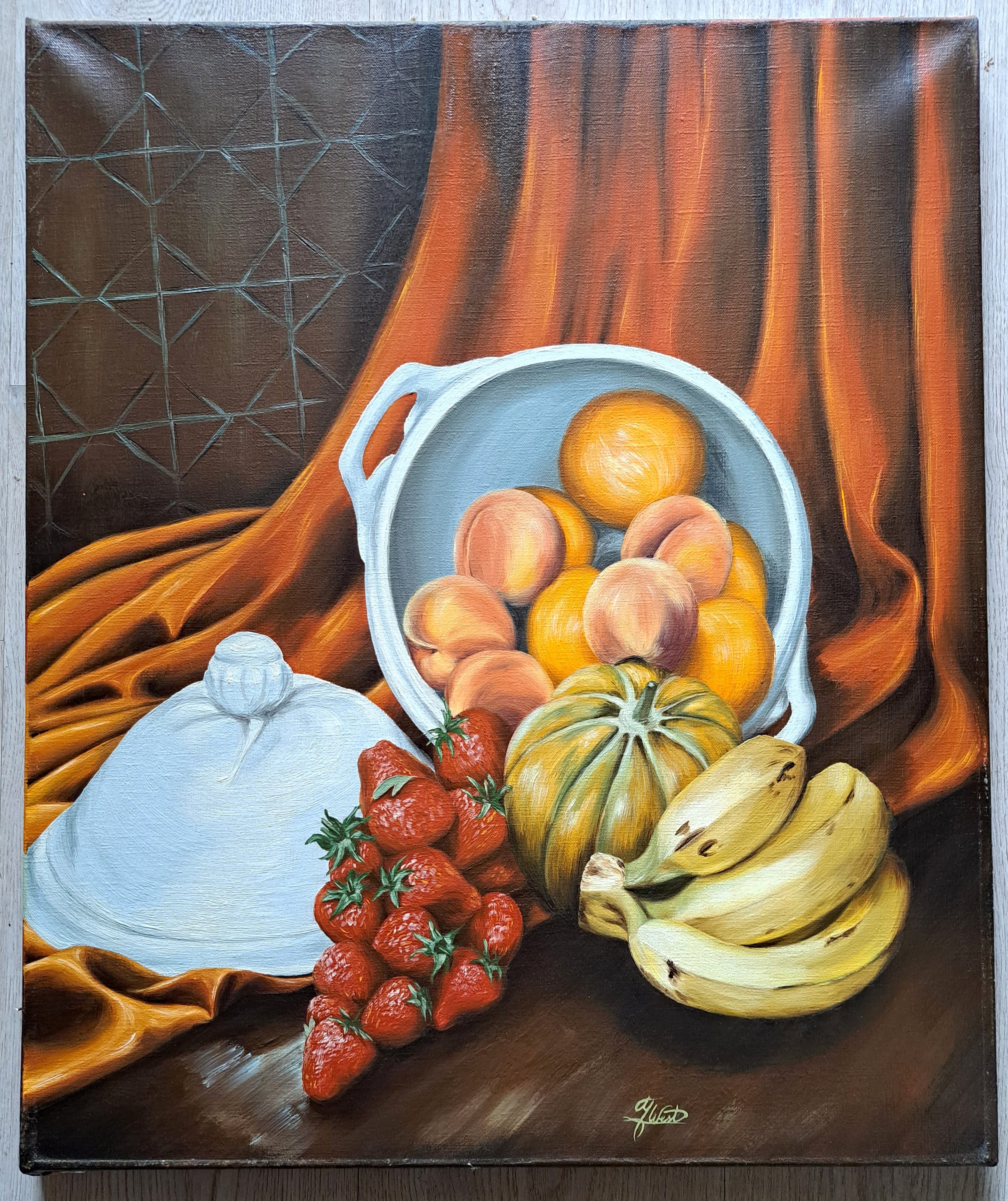 A Very Tutti Fruti Strawberries Big Dutch Frute Still Life Oil Painting ...