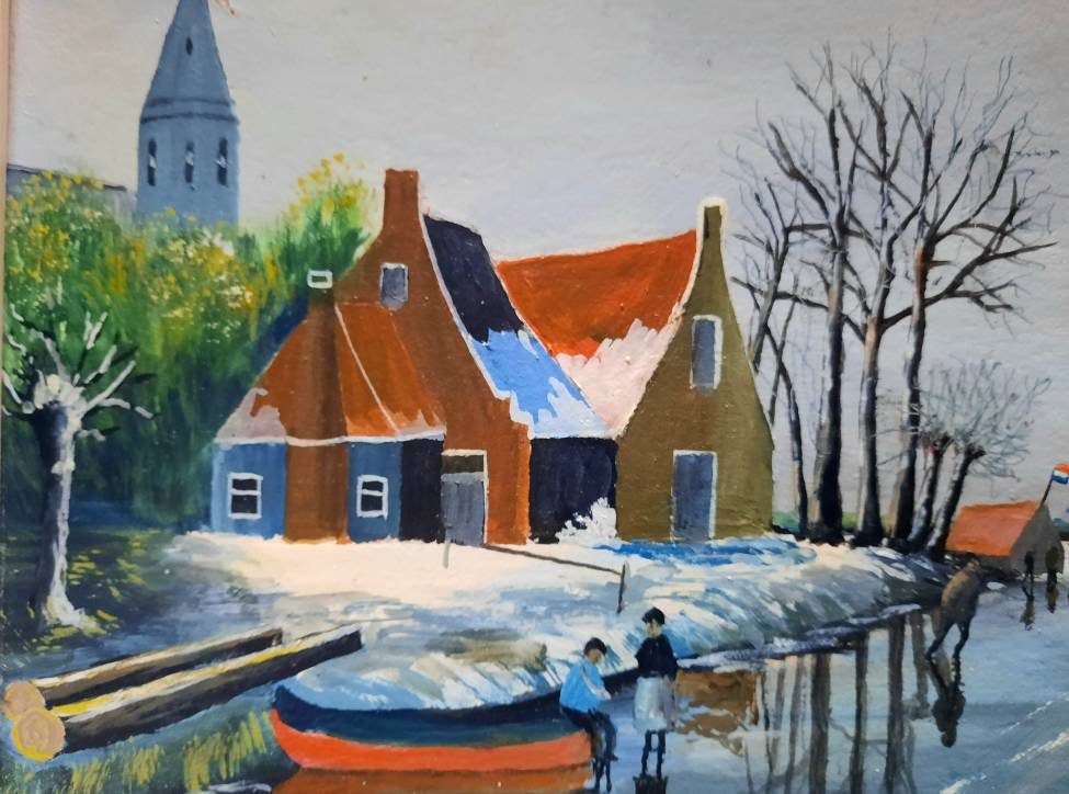 A Lovely Nostalgic Colourful Tipical Dutch Winter Scene Oil - Etsy