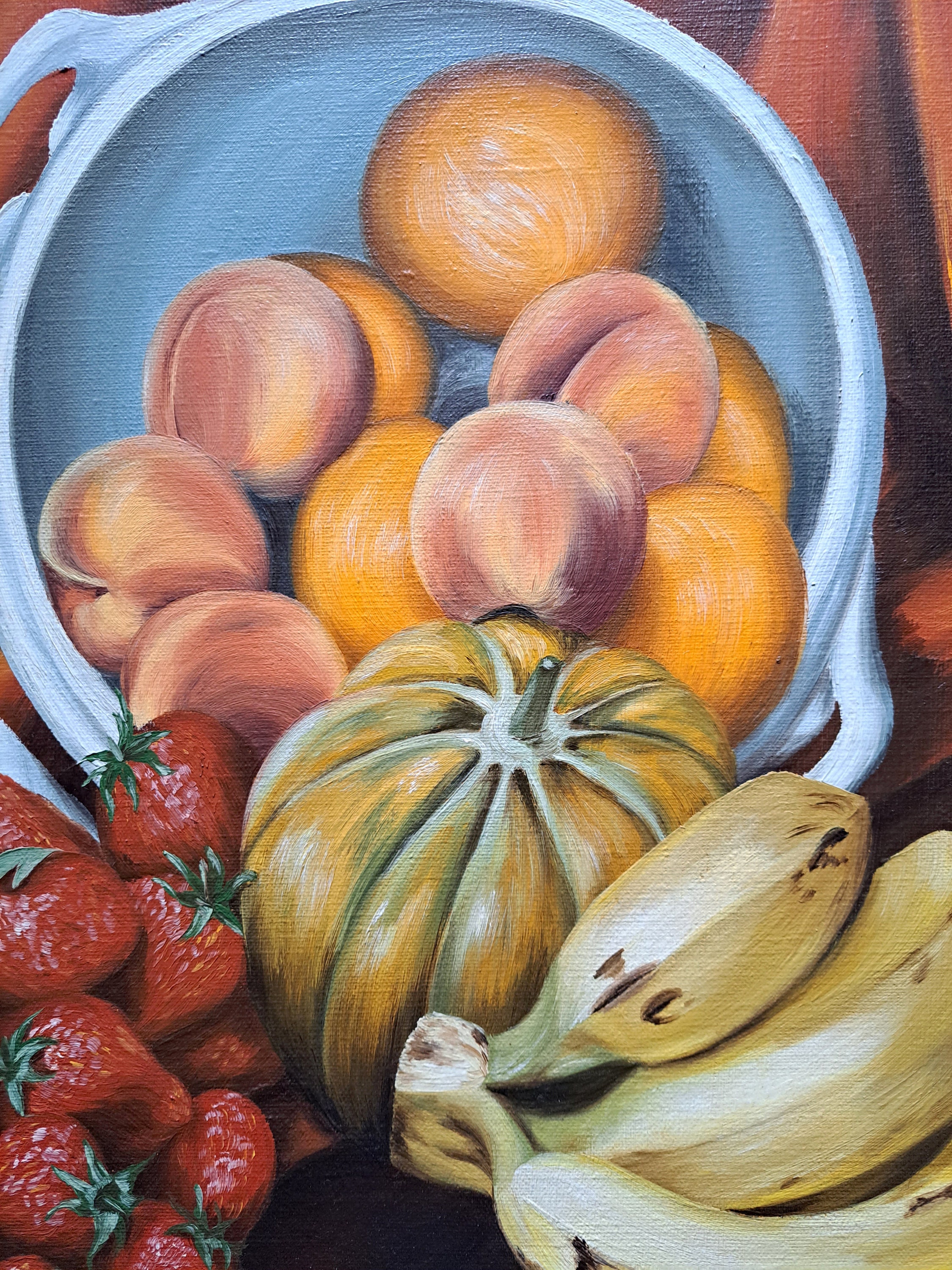 A Very Tutti Fruti Strawberries Big Dutch Frute Still Life Oil Painting ...