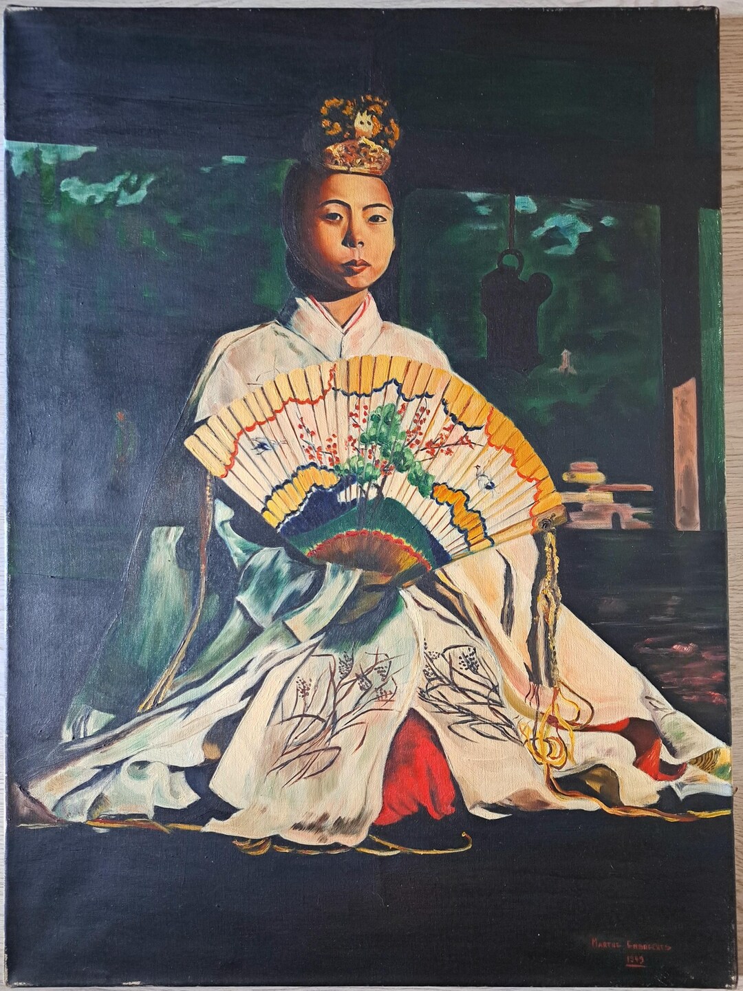 1949 ! a Marvelous Large Chinese Lady Empress Portrait Oil Painting on ...