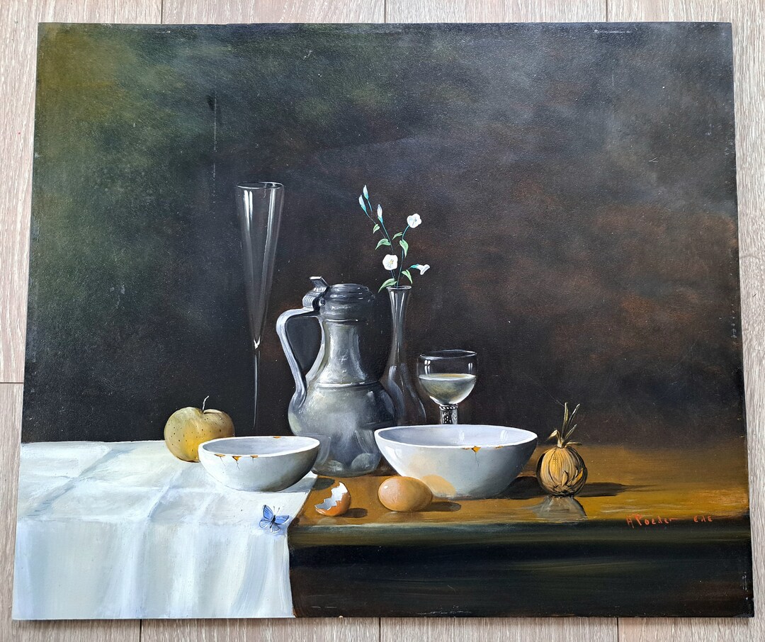 A Beautiful Large Still Life Oil Painting by Well Known Still ...