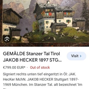 1930s a Beautiful Big Alpine Landscape Painting by Well Known German ...
