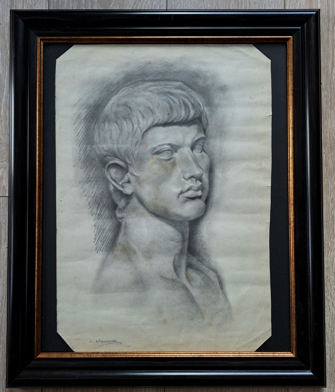 A Wonderful Antique Drawing of a Roman Emperor ( or Brutus?) Signed C ...
