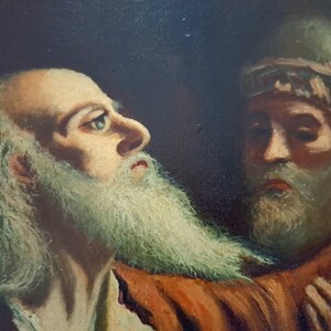 An Intriguing Big Antique Oil Painting on Canvas of a Jailed - Etsy