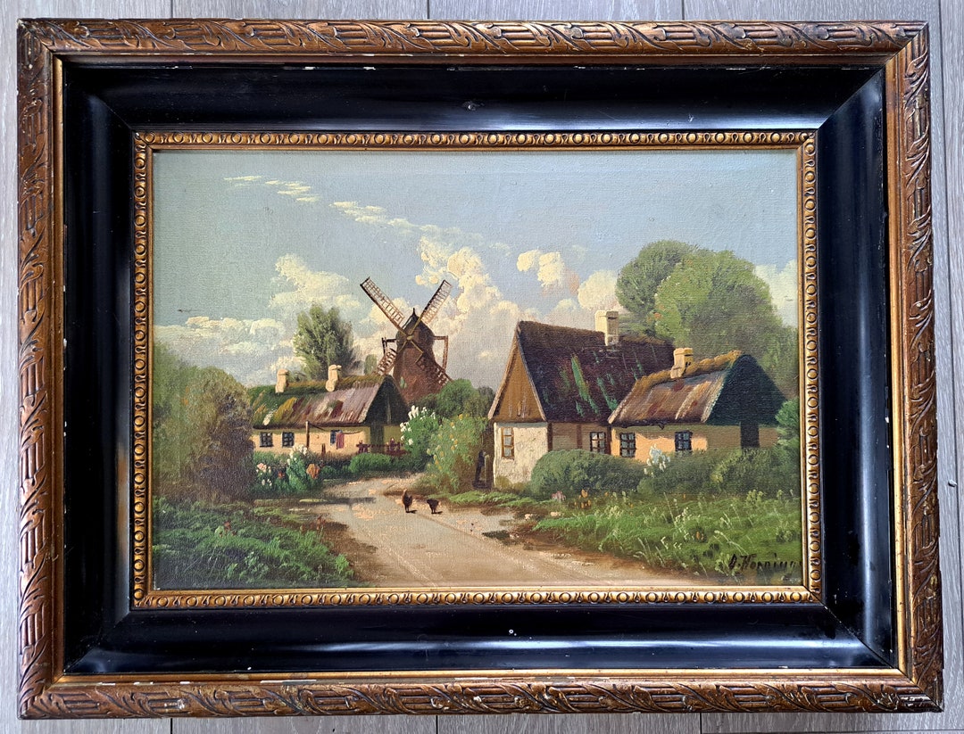 Ca 1920s a Wonderful Antique Dutch Village View With Chickens and ...