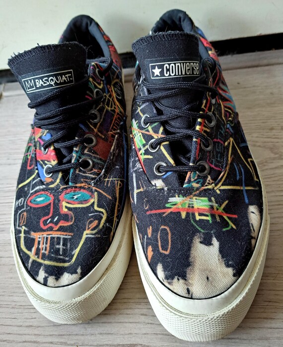 Wonderful almost new Jean Michel Basquiat Converse Sn… - Gem
