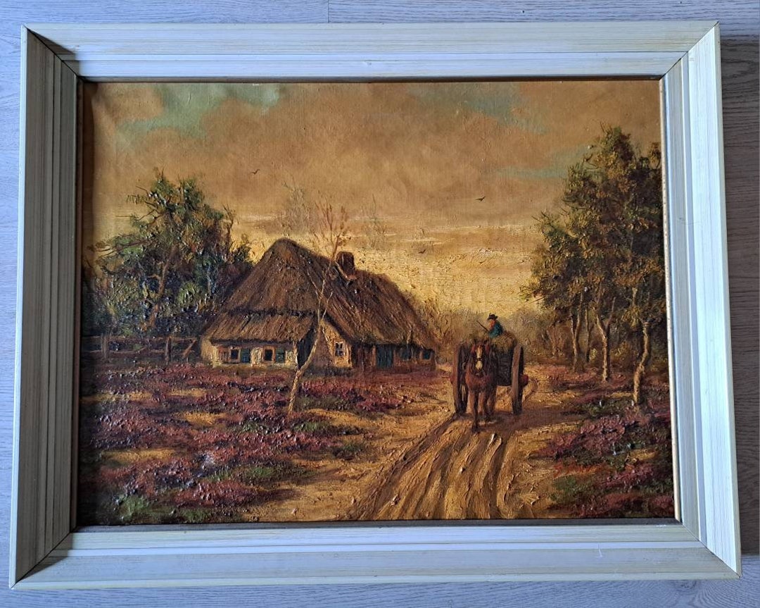 Ca 1920s a Lovely Antique Dutch Landscape Farm Painting by Gerrit ...