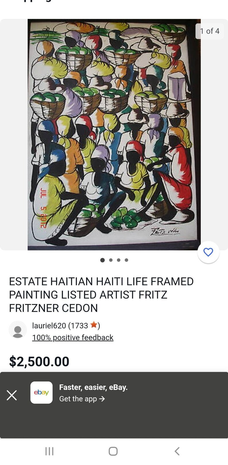 A Original Early Work of Haitian Artist Fritz Fritzner Cedon - Etsy