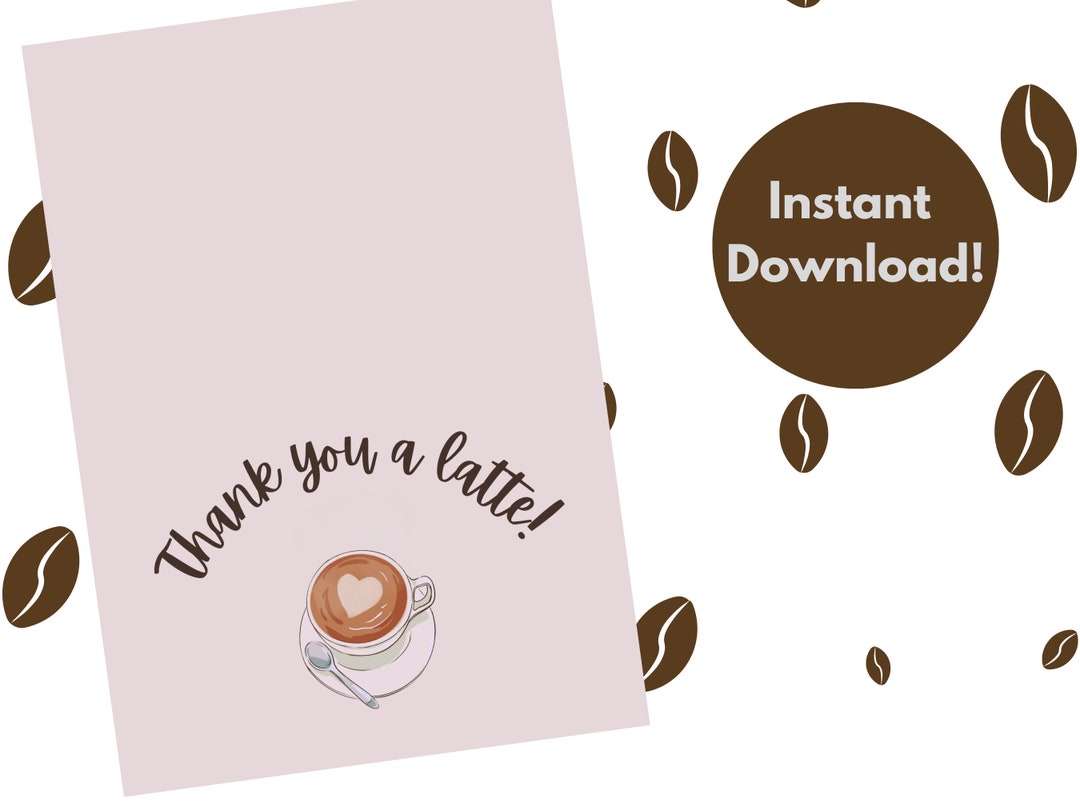 Coffee Themed Thank You Note - Etsy