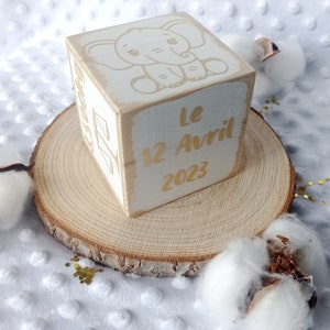 Personalized Baby Wooden Cube, Personalized Wooden Cube Birth ...
