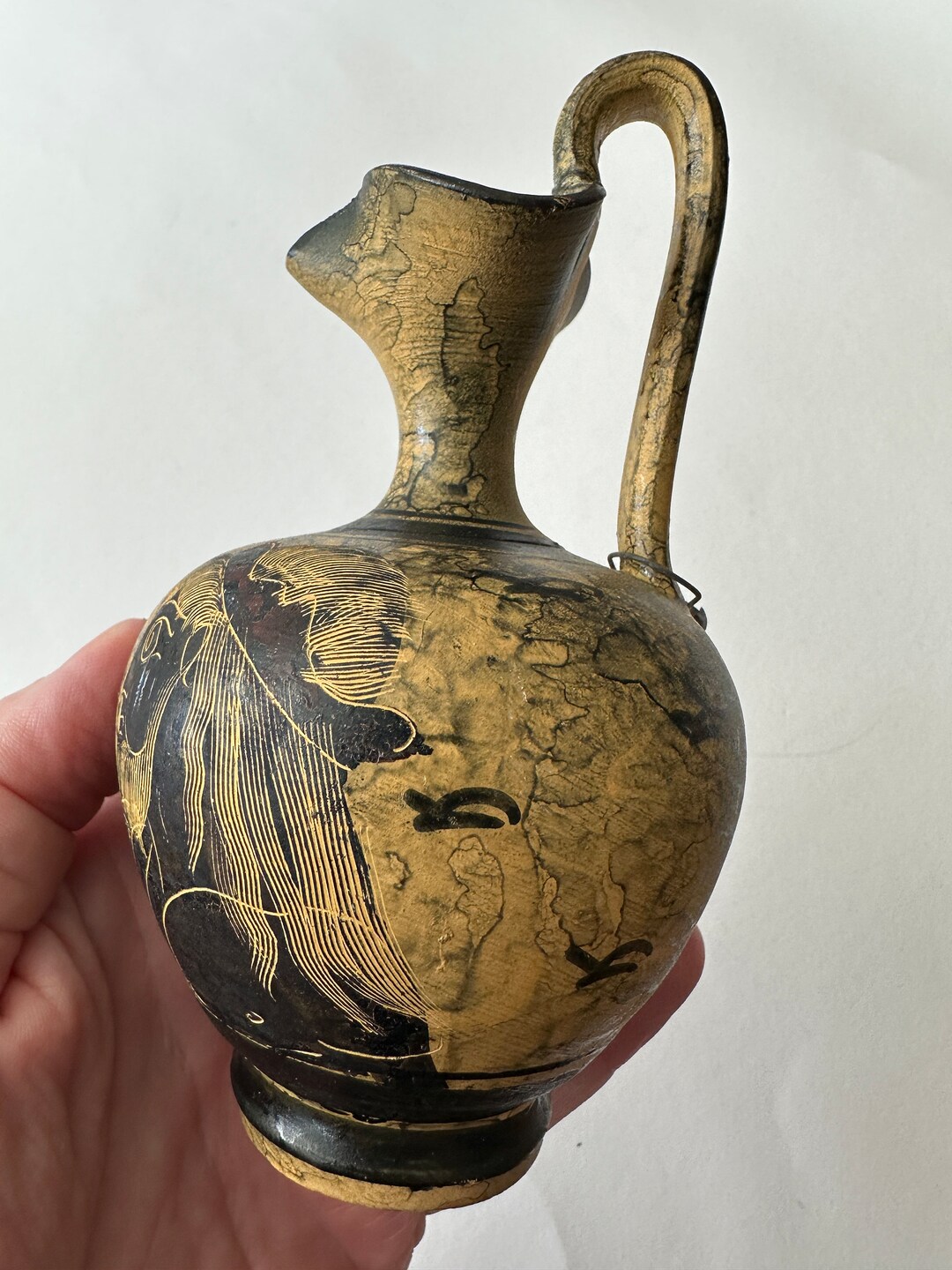 Greek Sea God Poseidon Terracotta Clay Oinochoe Handmade Jug - Etsy