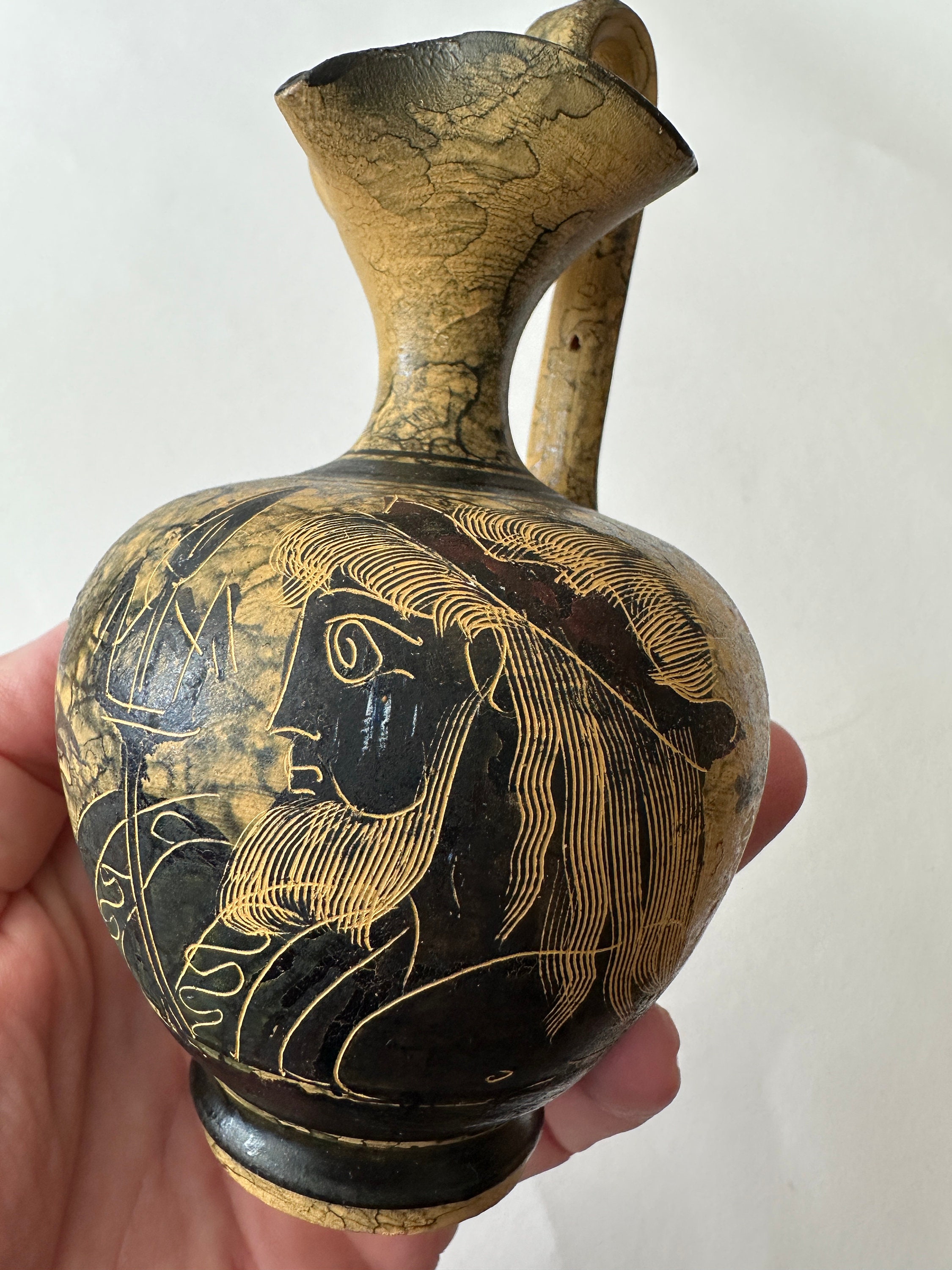 Greek Sea God Poseidon Terracotta Clay Oinochoe Handmade Jug - Etsy