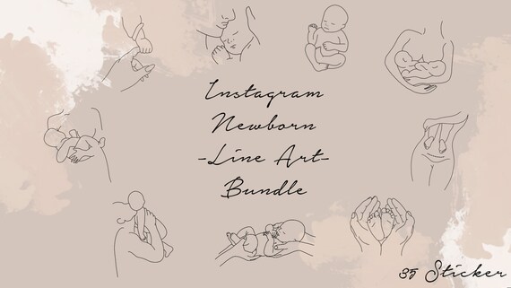 35 Newborn Line Art - Etsy