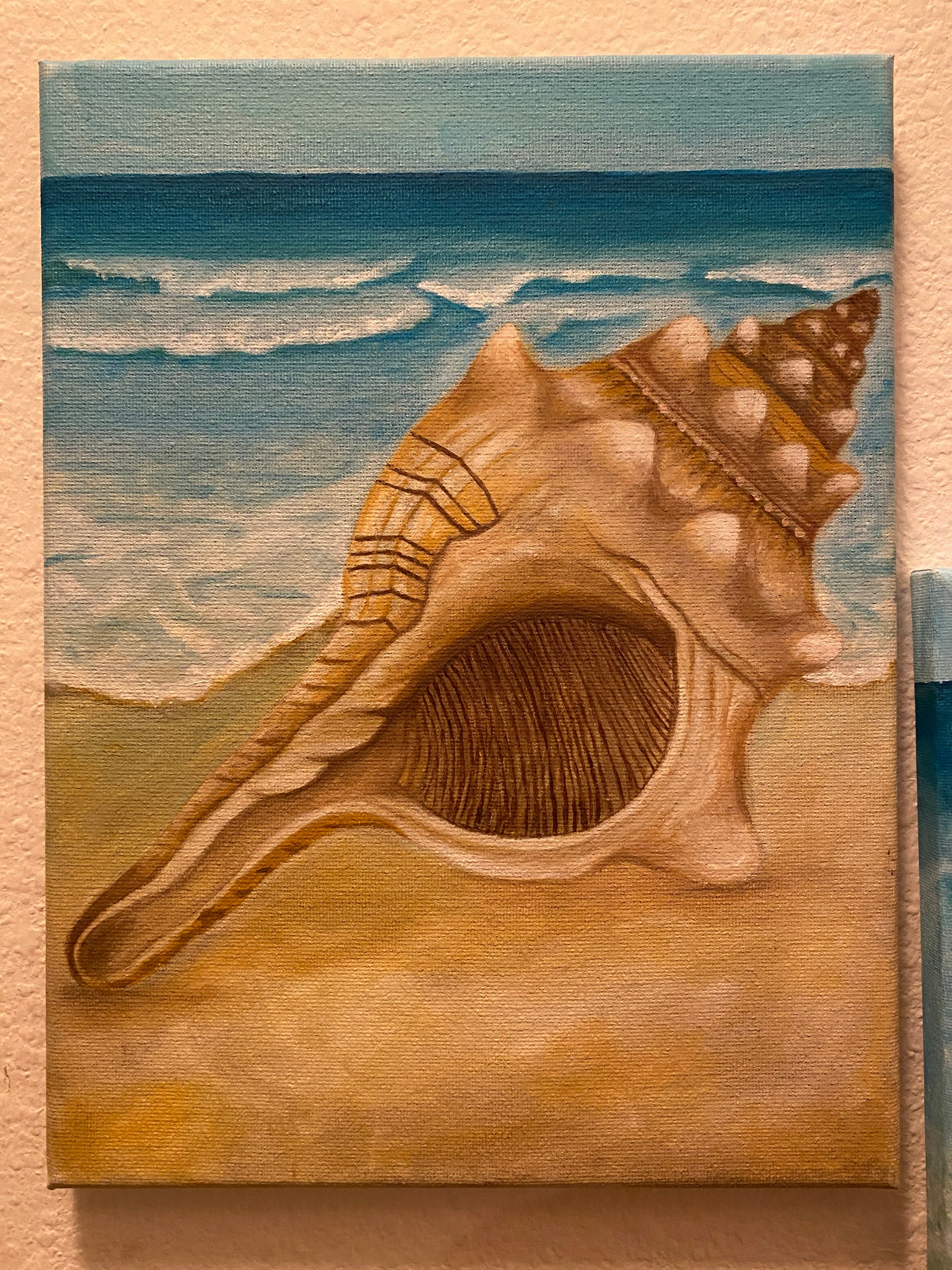 Set of 2 Oil Paintings Shells on Beach - Etsy