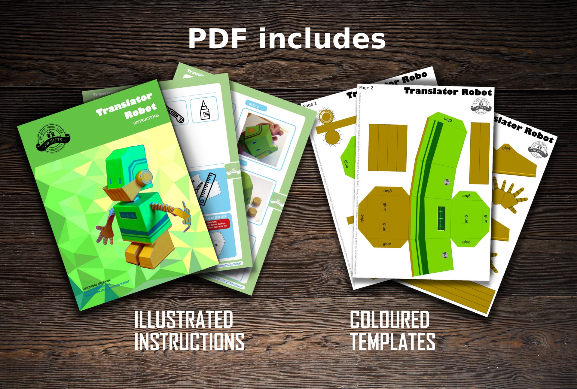 JW Kids Activity DIY Translator Robot Toy Sculpture PDF - Etsy UK