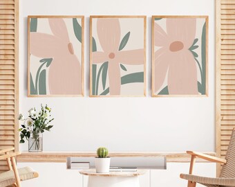 Sage and Blush Wall Art - Etsy