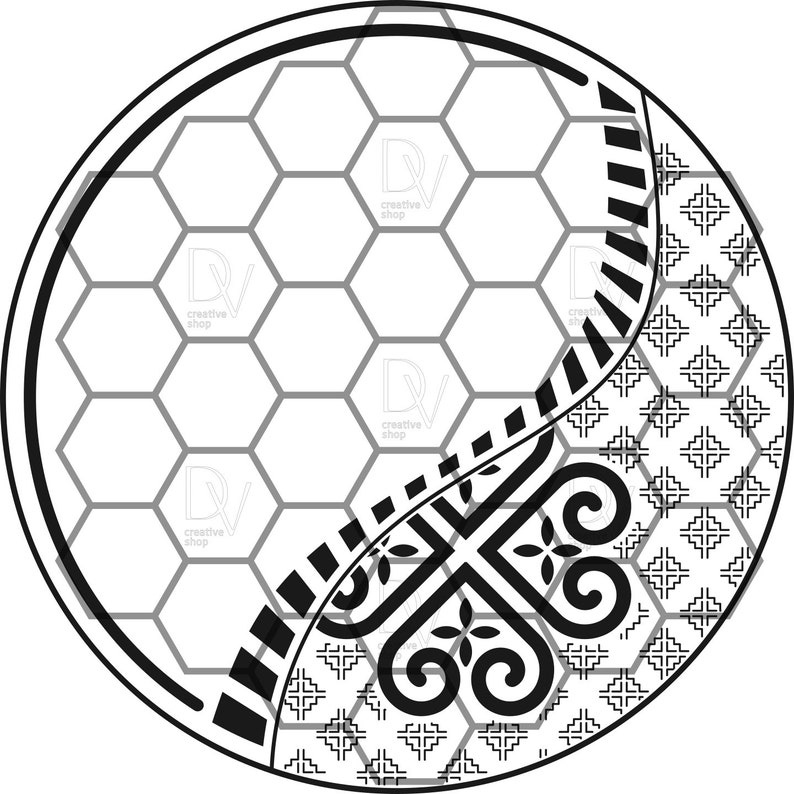 Hmong Border - Half Heart - Etsy