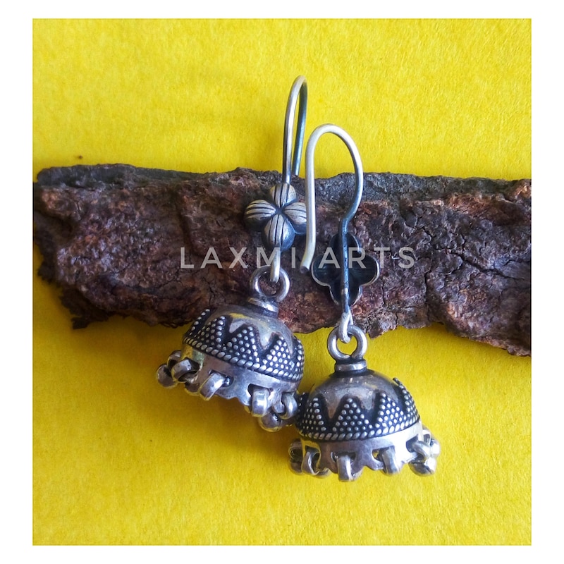 Silver Jhumkas - Etsy